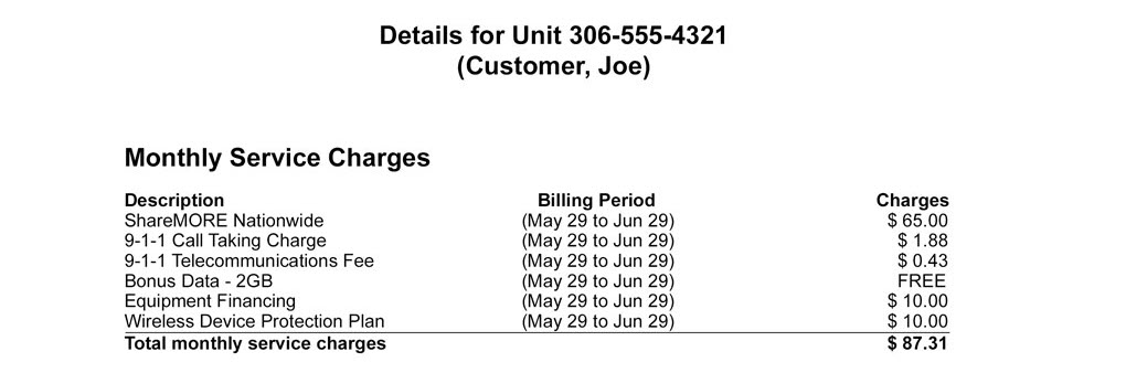 Understanding your SaskTel wireless bill or eBILL - Support - SaskTel