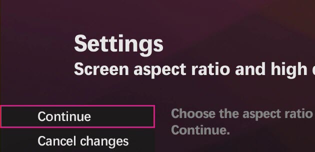 Setting the maxTV picture size (aspect ratio) for your TV type ...