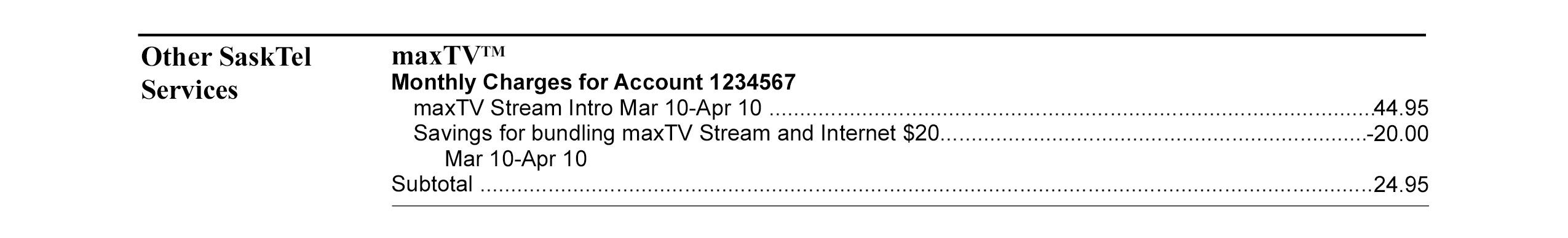 Understanding your SaskTel bill or eBILL | Support | SaskTel