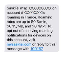 Managing your roaming notifications | Support | SaskTel