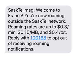 Managing your roaming notifications | Support | SaskTel