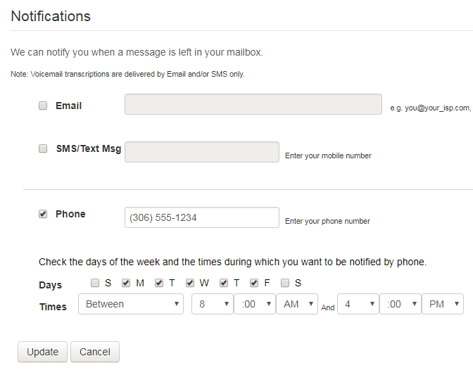 Setting Up Voice Mail Notifications By Email Text Message Or Phone