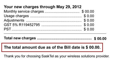 Finding your last billed amount - Support - SaskTel