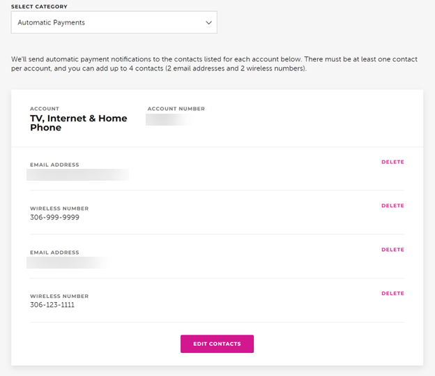 Personal: Setting up and managing automatic or one-time payments in mySASKTEL | Support | SaskTel