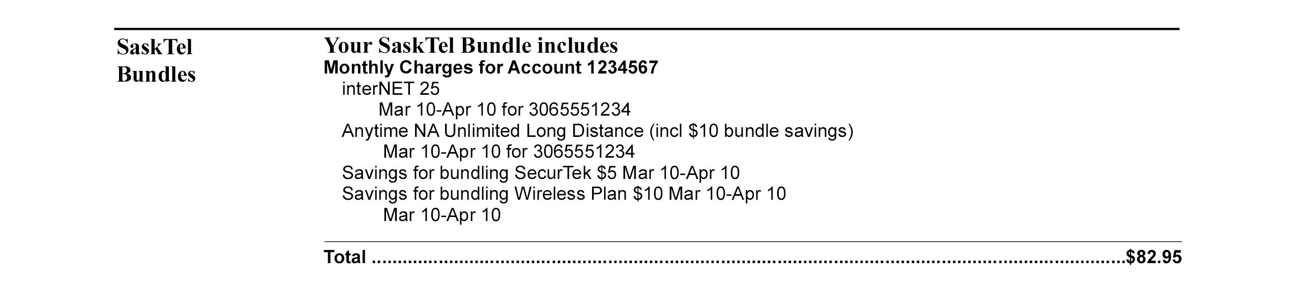 Understanding Bundle savings on your SaskTel bill | Support | SaskTel