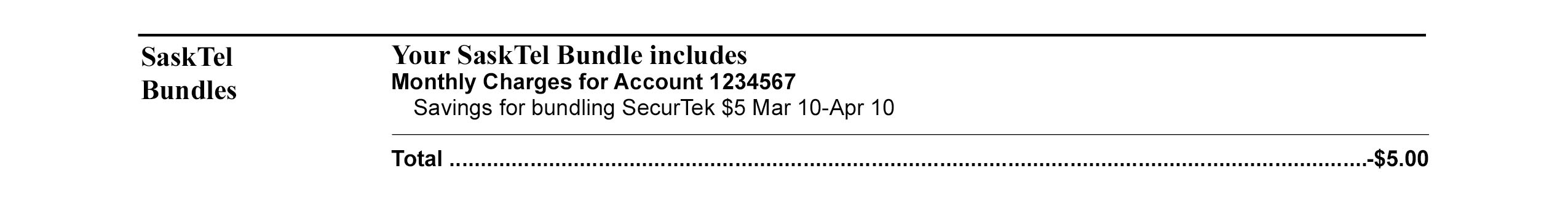 Understanding Bundle savings on your SaskTel bill | Support | SaskTel