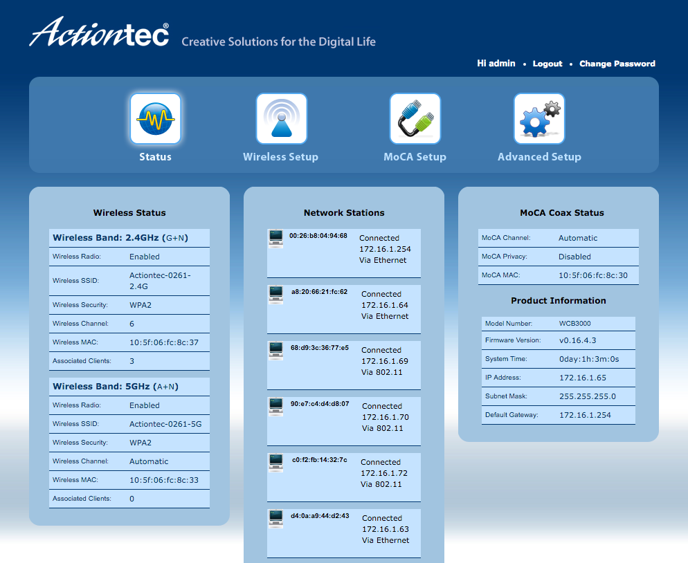 Logging in to the Actiontec WCB3000N wireless extender | Support | SaskTel