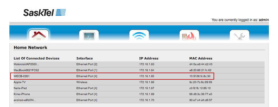 Logging in to the Actiontec WCB3000N wireless extender | Support | SaskTel