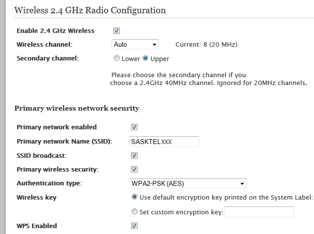 Wi Fi Example On A Pace 5268 Gateway Support Sasktel
