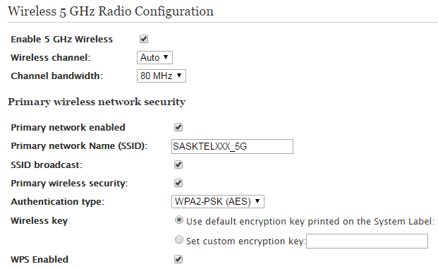 Wi-Fi example on a Pace 5268 gateway | Support | SaskTel