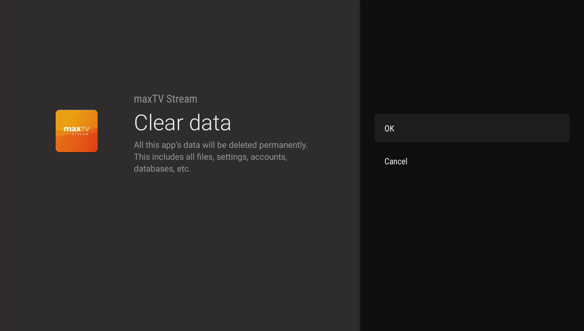Clearing data or cache on your maxTV Stream media box | Support | SaskTel