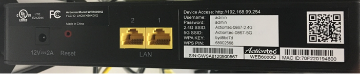 Understanding the status lights and ports on your Actiontec WEB6000Q ...
