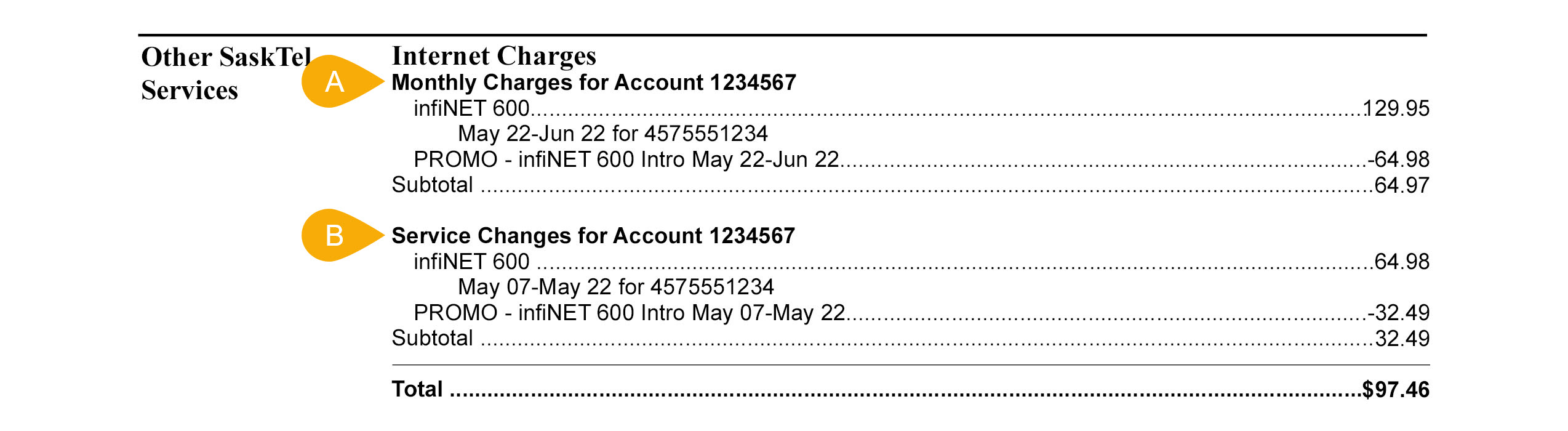 Understanding your SaskTel bill with promotion credits | Support | SaskTel