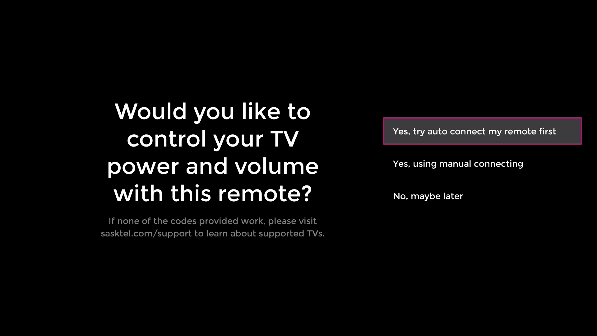 Pairing the maxTV Stream remote to your Smart TV | Support | SaskTel