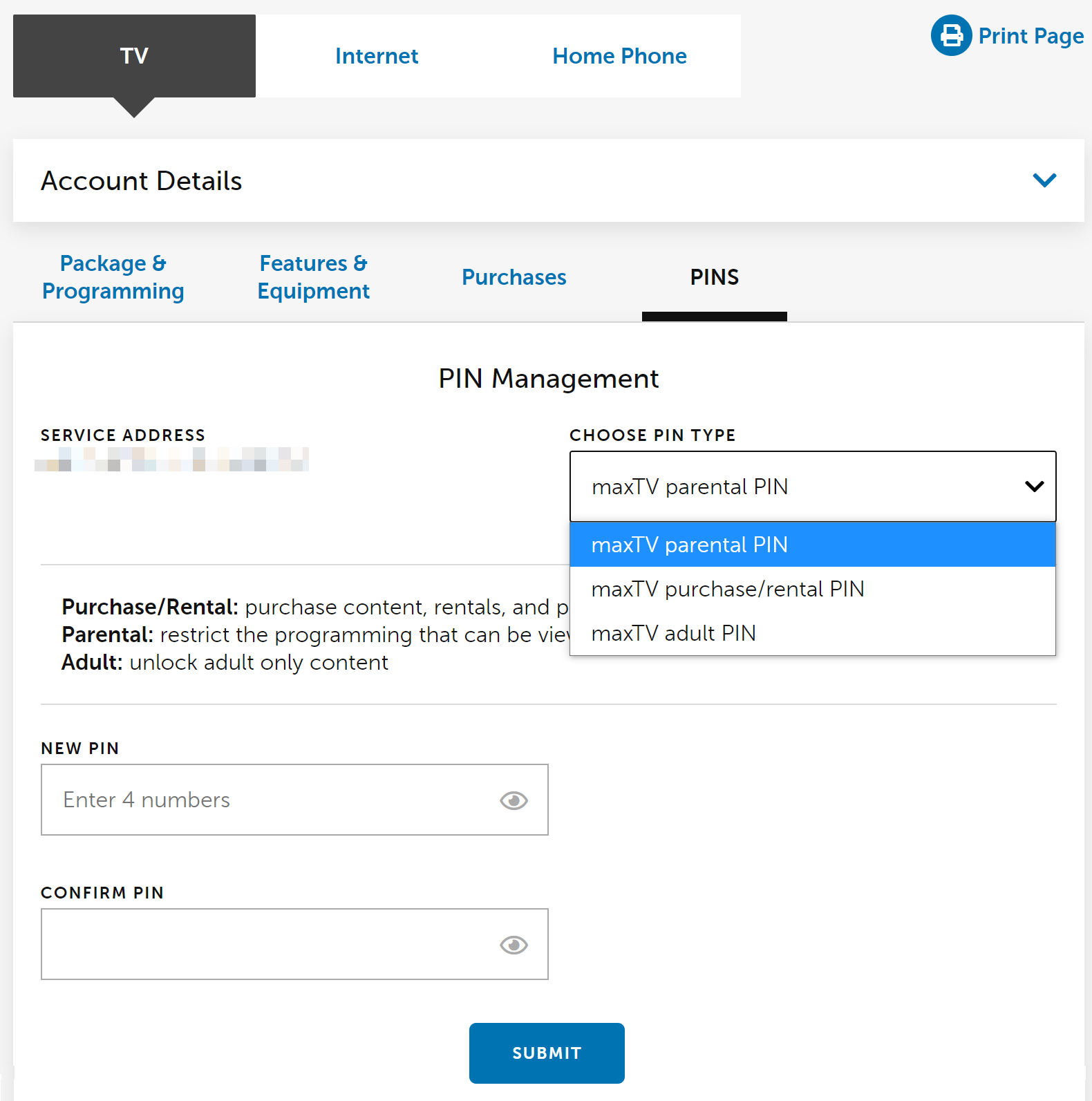 Business: Changing or resetting your TV PINs in mySASKTEL | Support ...