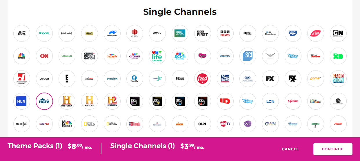 Personal: Changing your TV package, channels, theme packs, and add-ons ...
