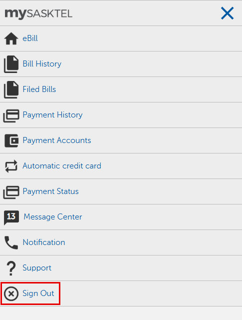 Logging out of mySASKTEL and eBILL | Support | SaskTel