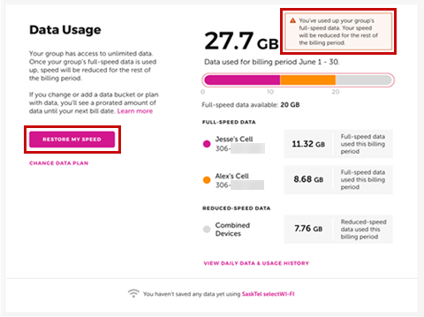 Understanding and managing totalSHARE and VIP plans | Support | SaskTel