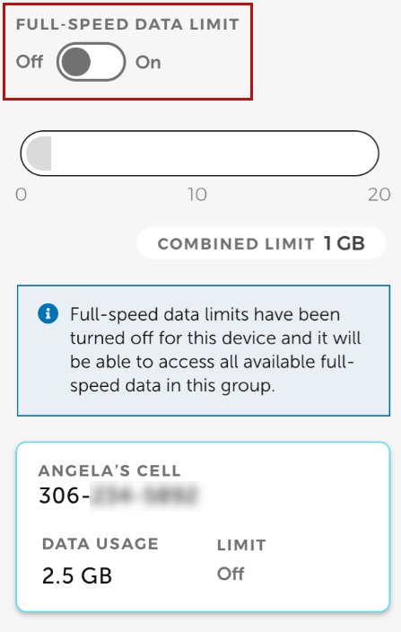 Personal: Managing full-speed data limits in mySASKTEL | Support | SaskTel