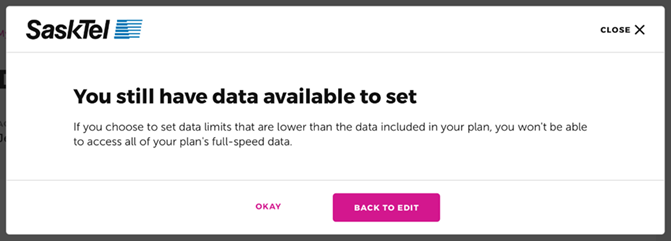 Personal: Managing full-speed data limits in mySASKTEL | Support | SaskTel