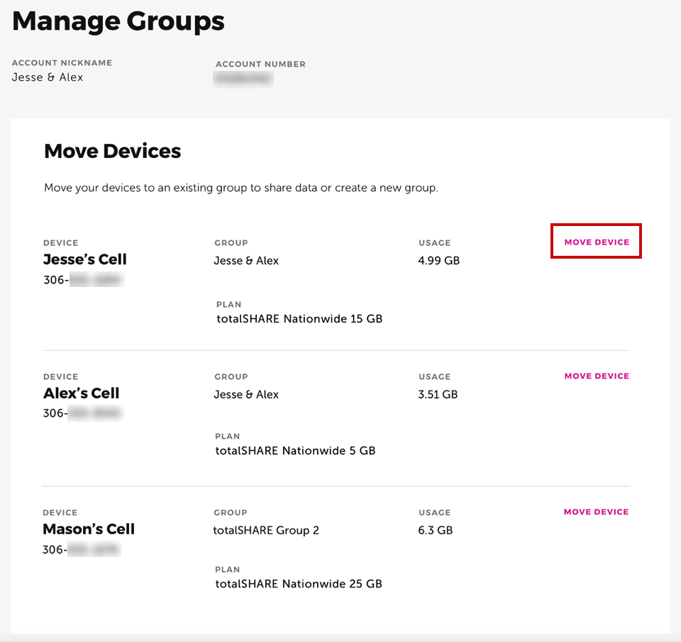 Personal: Managing data share groups in mySASKTEL | Support | SaskTel