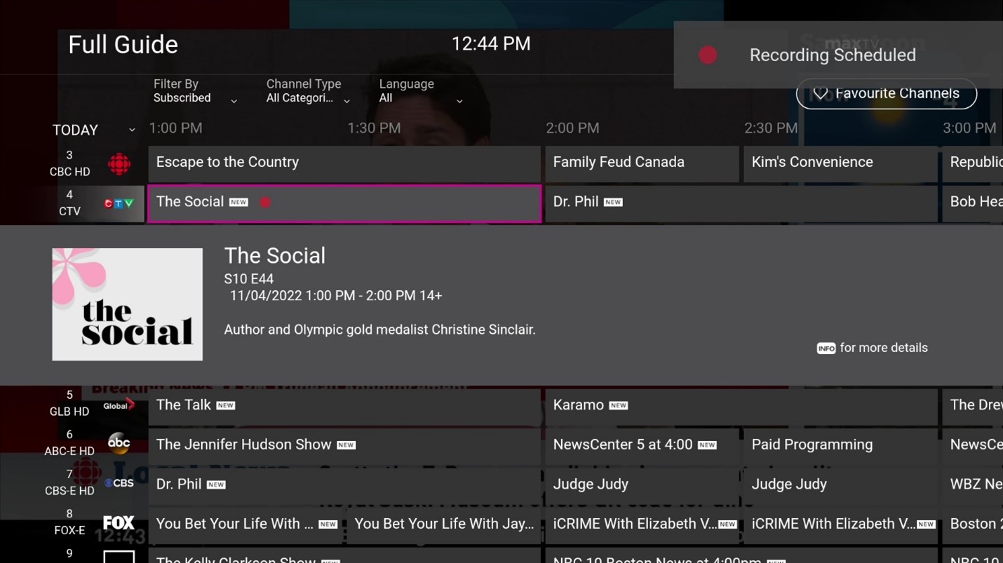 Using Cloud PVR on a maxTV Stream media box | Support | SaskTel