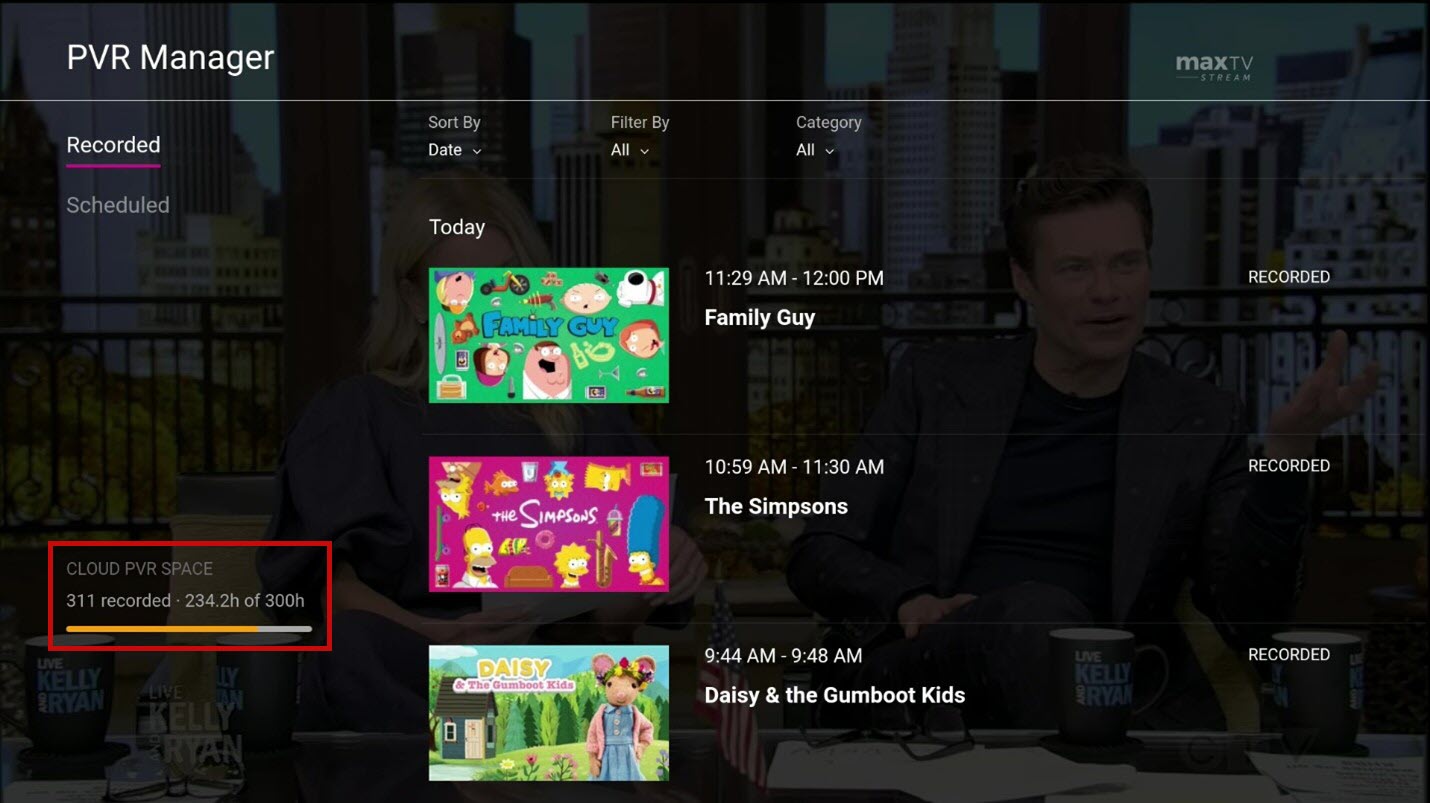 Using Cloud PVR on a maxTV Stream media box | Support | SaskTel