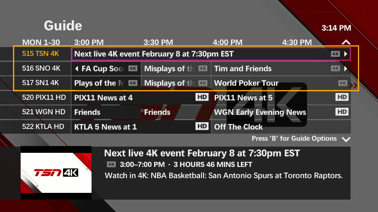 Watching sports in 4K resolution on maxTV and maxTV Stream | Support ...