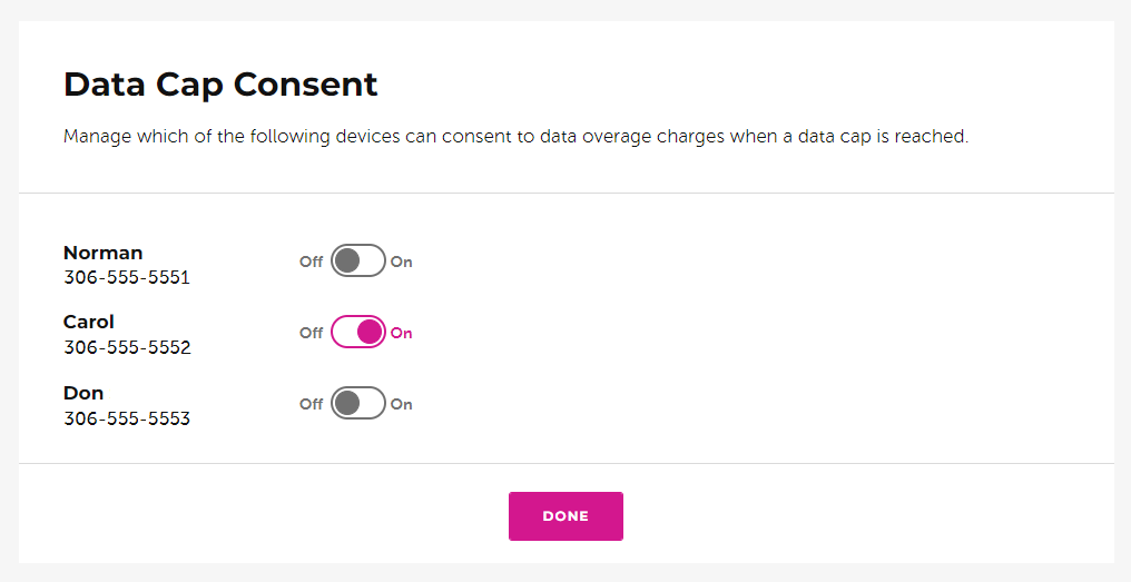 Personal Giving Other Devices Authority To Approve Data Overage Charges Support Sasktel