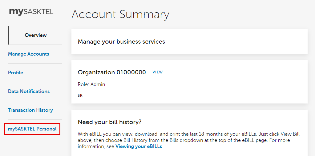 Switching Between Mysasktel Personal And Mysasktel Business Support Sasktel