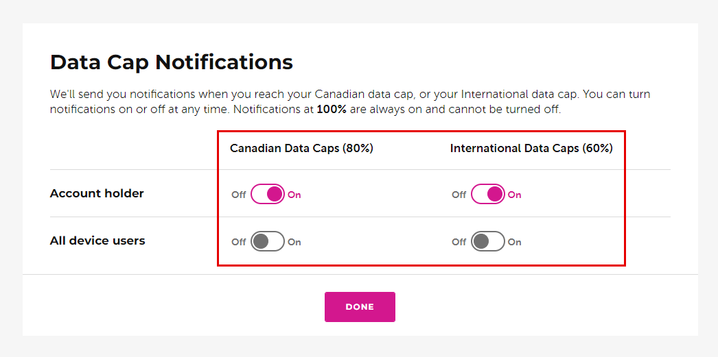 Personal Managing Your Wireless Notification Preferences In Mysasktel Support Sasktel