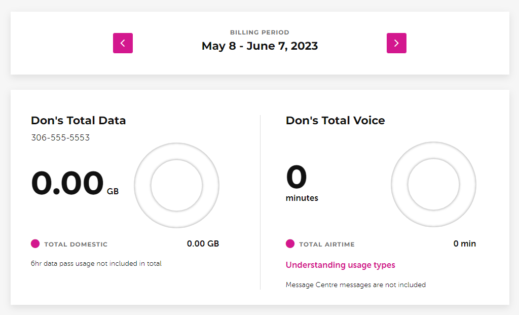 Personal Viewing Your Data And Voice Usage History In Mysasktel Support Sasktel