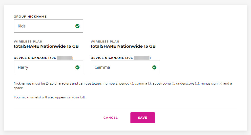 Personal Giving Your Devices And Groups Nicknames In Mysasktel Support Sasktel