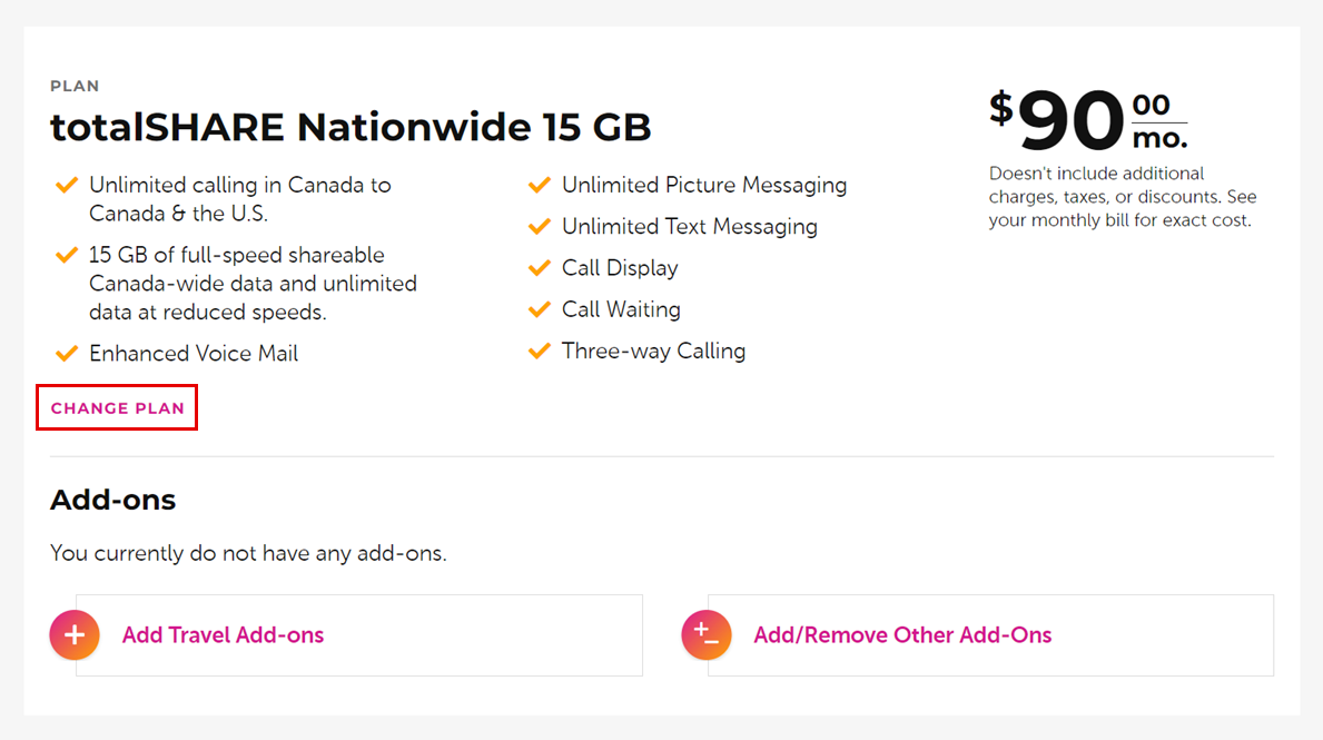 Personal: Changing your wireless or noSTRINGS Prepaid plan and add-ons ...