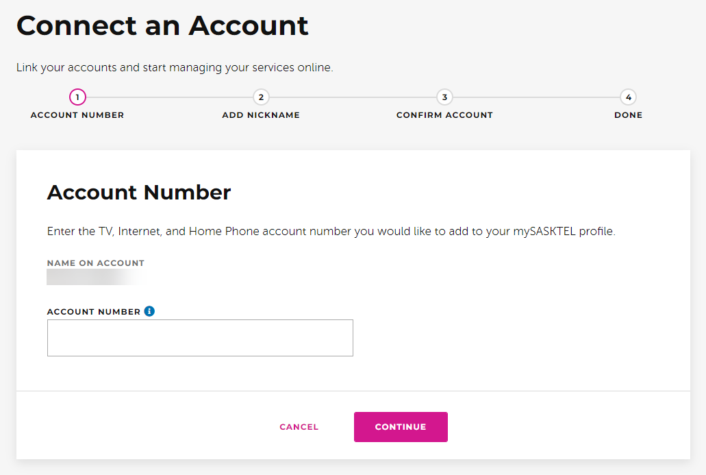 Personal: Adding accounts to your mySASKTEL profile | Support | SaskTel