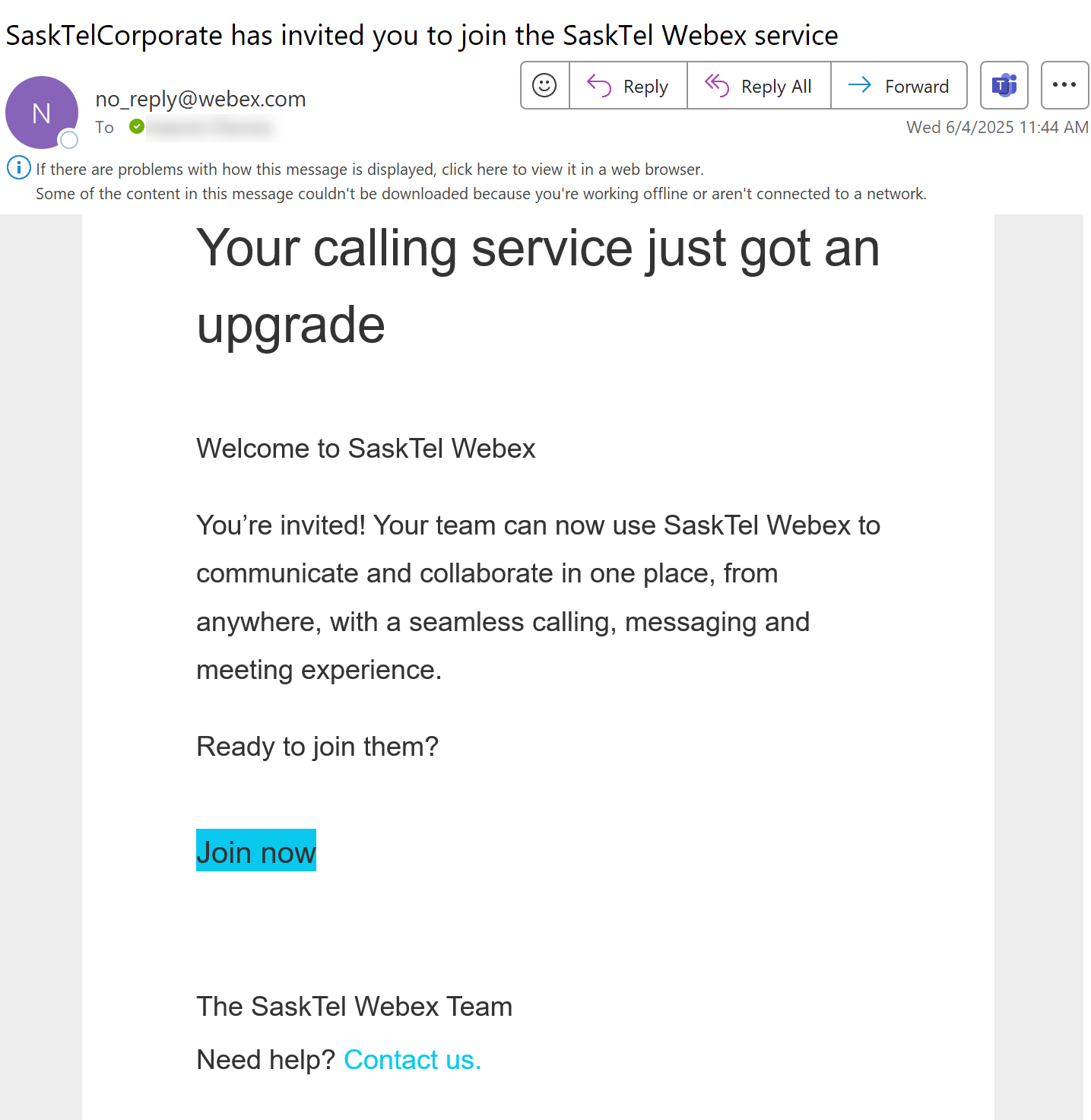 Activating your Webex for IBC account | Support | SaskTel