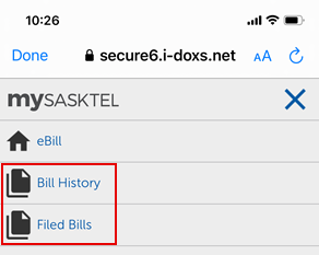 Viewing your last 18 bills in eBILL | Support | SaskTel