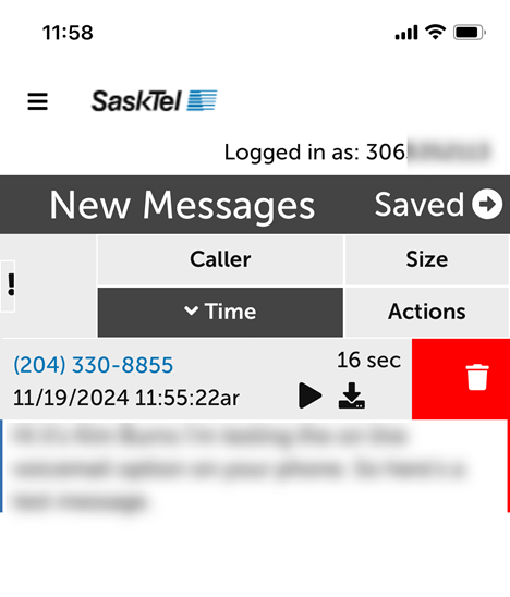 Checking and managing your voice messages online | Support | SaskTel
