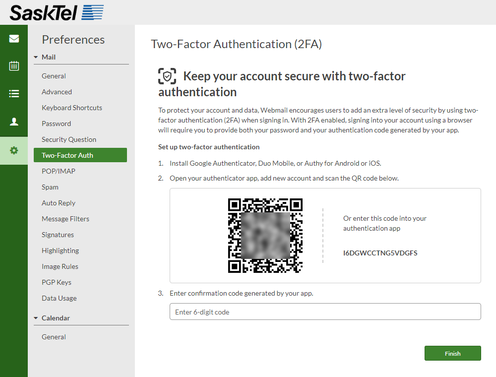 Using Two Factor Authentication On Webmail Support Sasktel