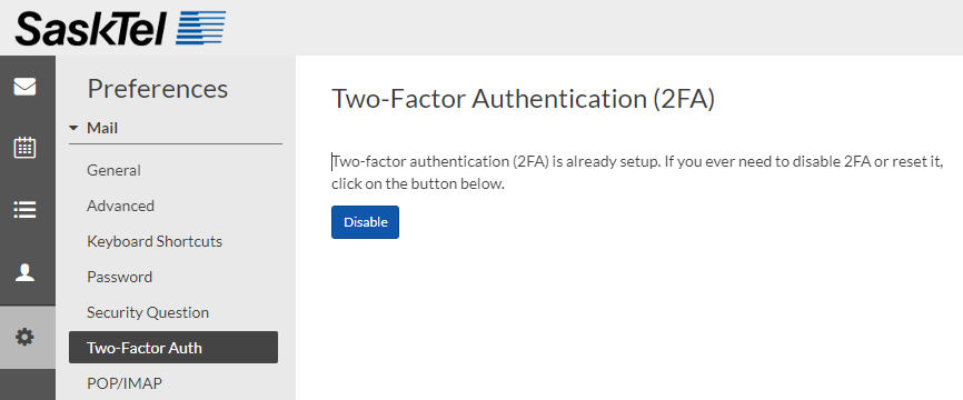 Using Two Factor Authentication On Webmail Support Sasktel
