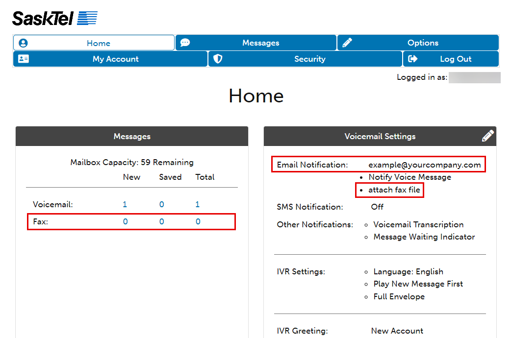 Using fax overflow | Support | SaskTel
