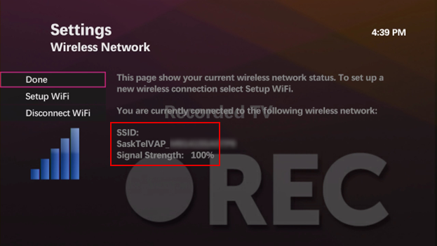 Checking Wi-Fi settings on maxTV | Support | SaskTel