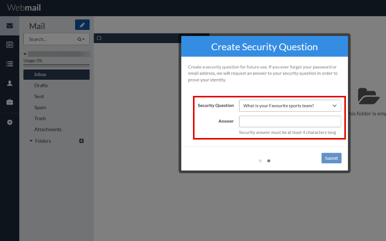 Setting up your security question in sasktel.net Webmail | Support ...