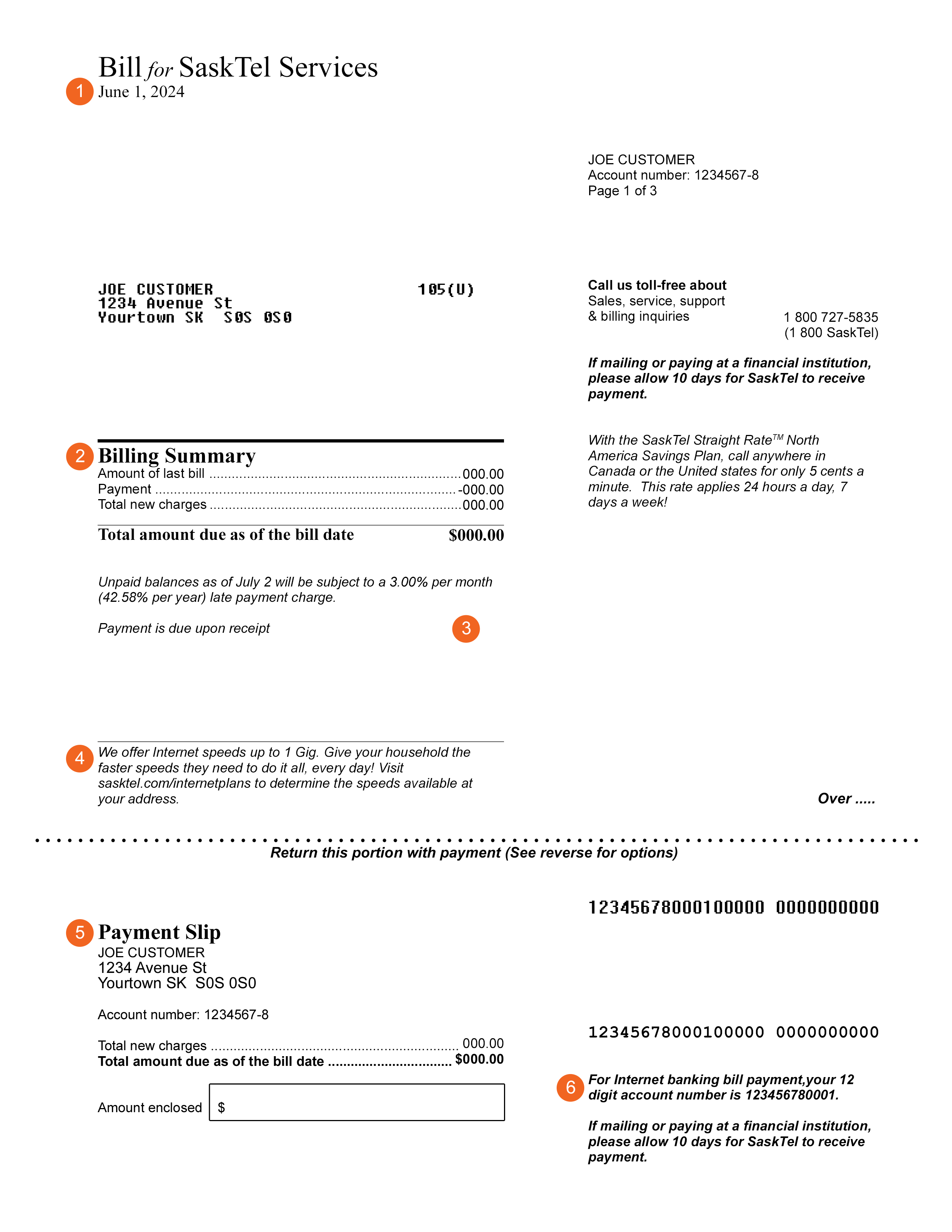 Understanding your SaskTel bill or eBILL | Support | SaskTel