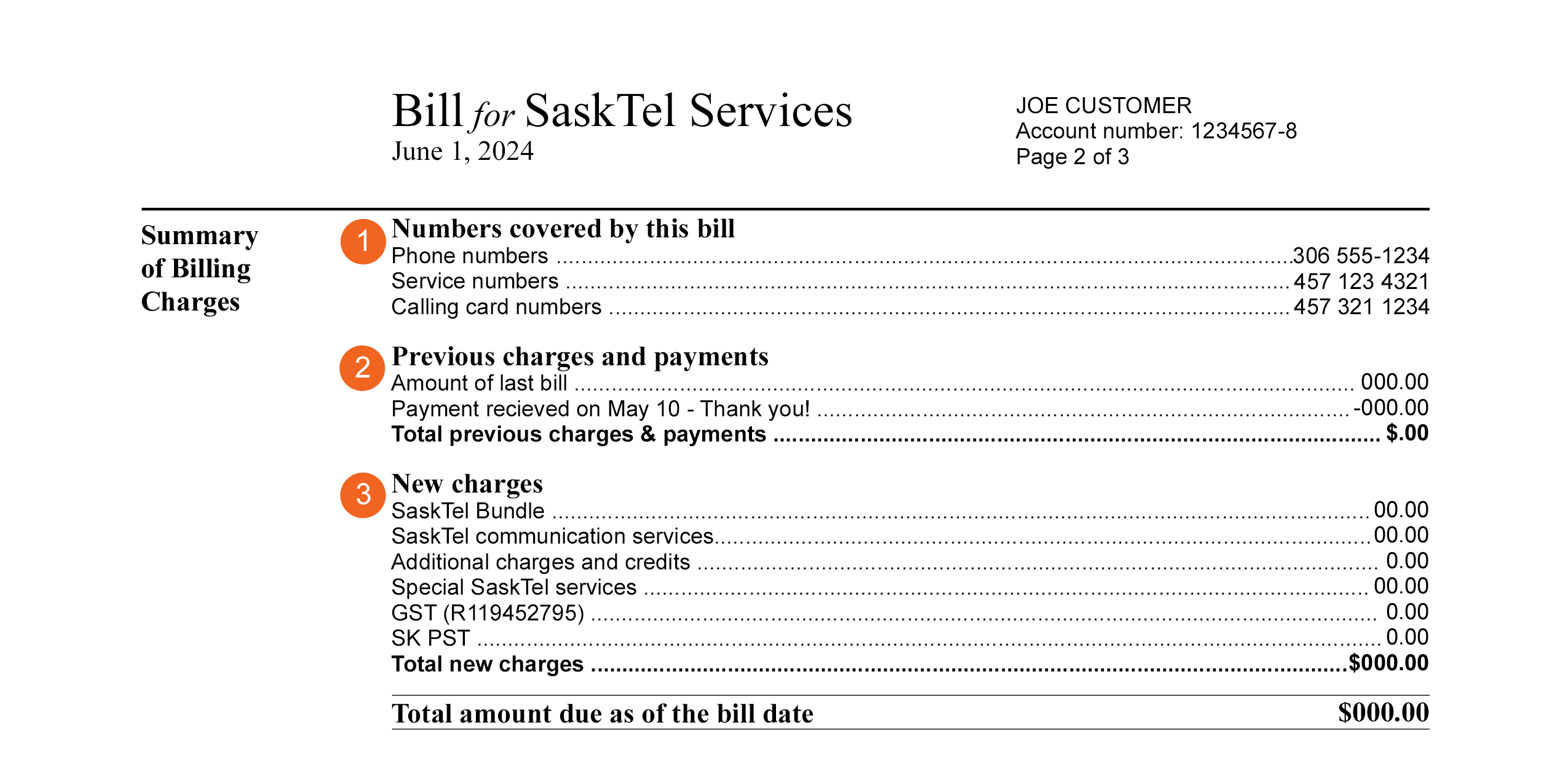 Understanding your SaskTel bill or eBILL | Support | SaskTel